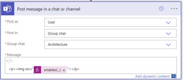 Post an image from a URL to a Teams Chat/Channel – Deviousweb